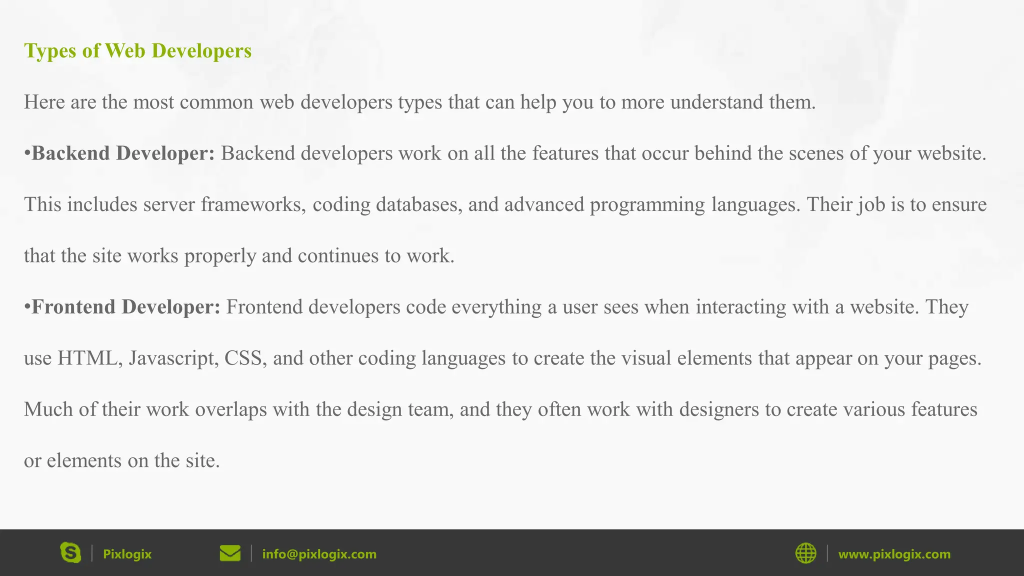Web Designer vs Web Developer What’s the Difference | PDF