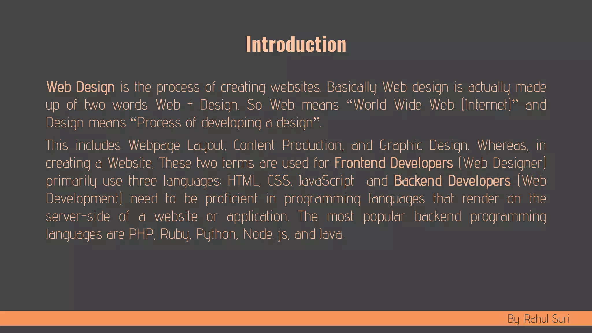 Web Designing Presentation | PDF