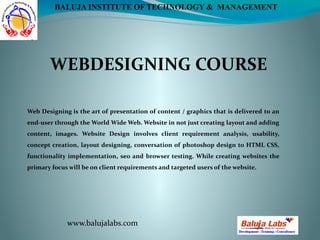 Webdesigning course | PDF | Web Design and HTML | Internet