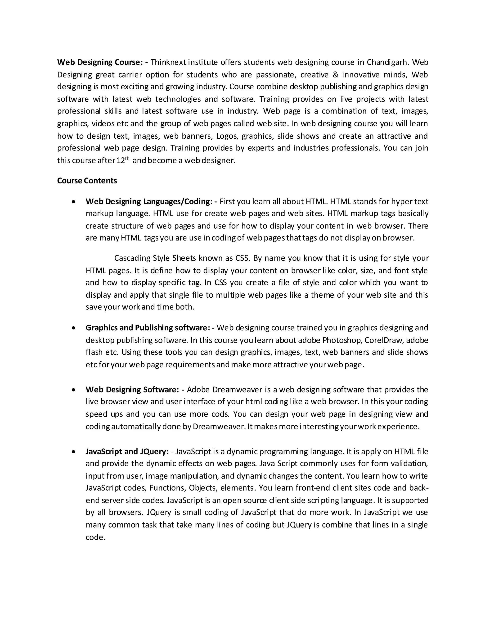 Web designing course | PDF