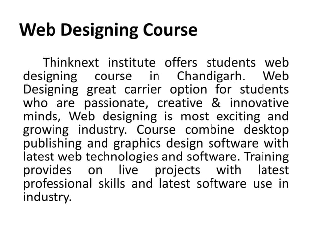 Web Designing Course Ppt