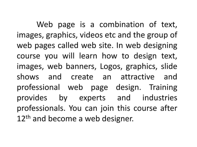 Web Designing Course Ppt