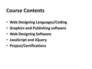 Web designing course | PPT