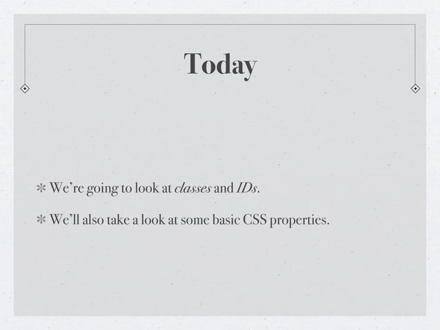 Web Design, Lesson Plan: Classes and IDs | PPT