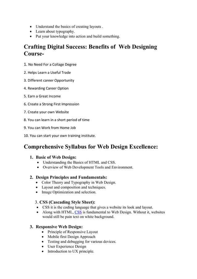 Crafting Digital Experiences with Innovative Web Designing” | PDF