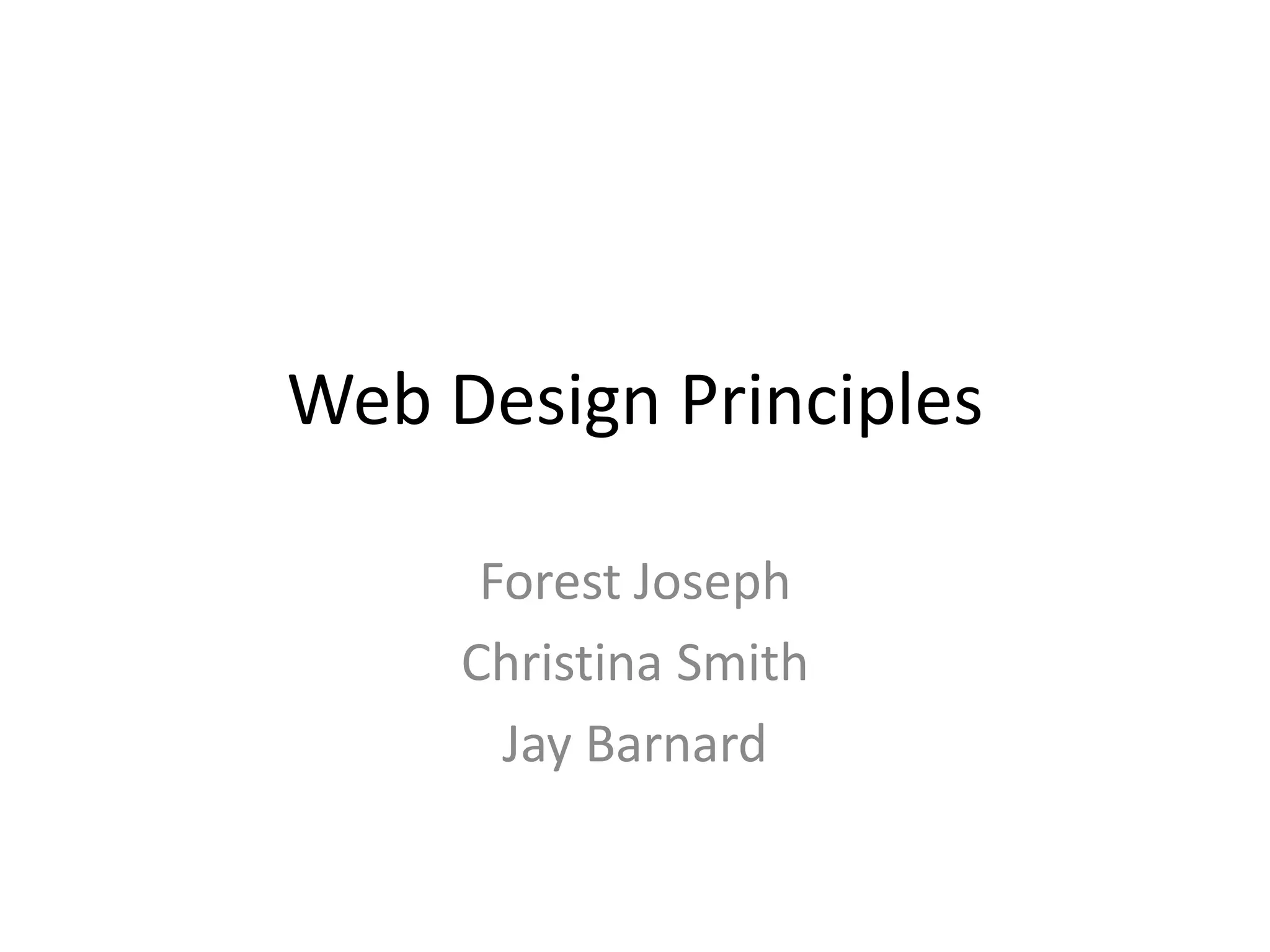 Web Design Principles | PPTX