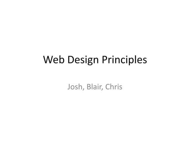 Web design principles | PPT
