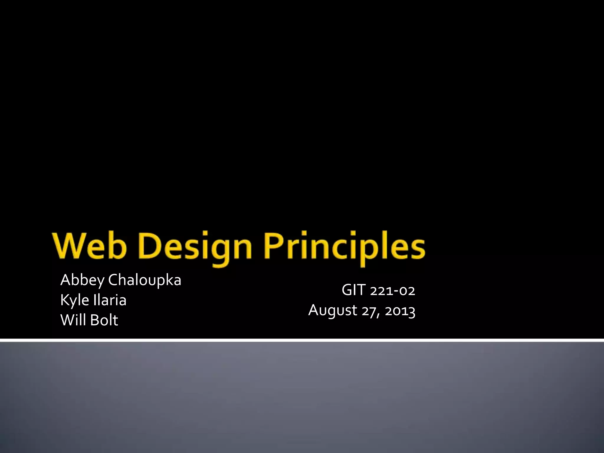Web design principles | PPT