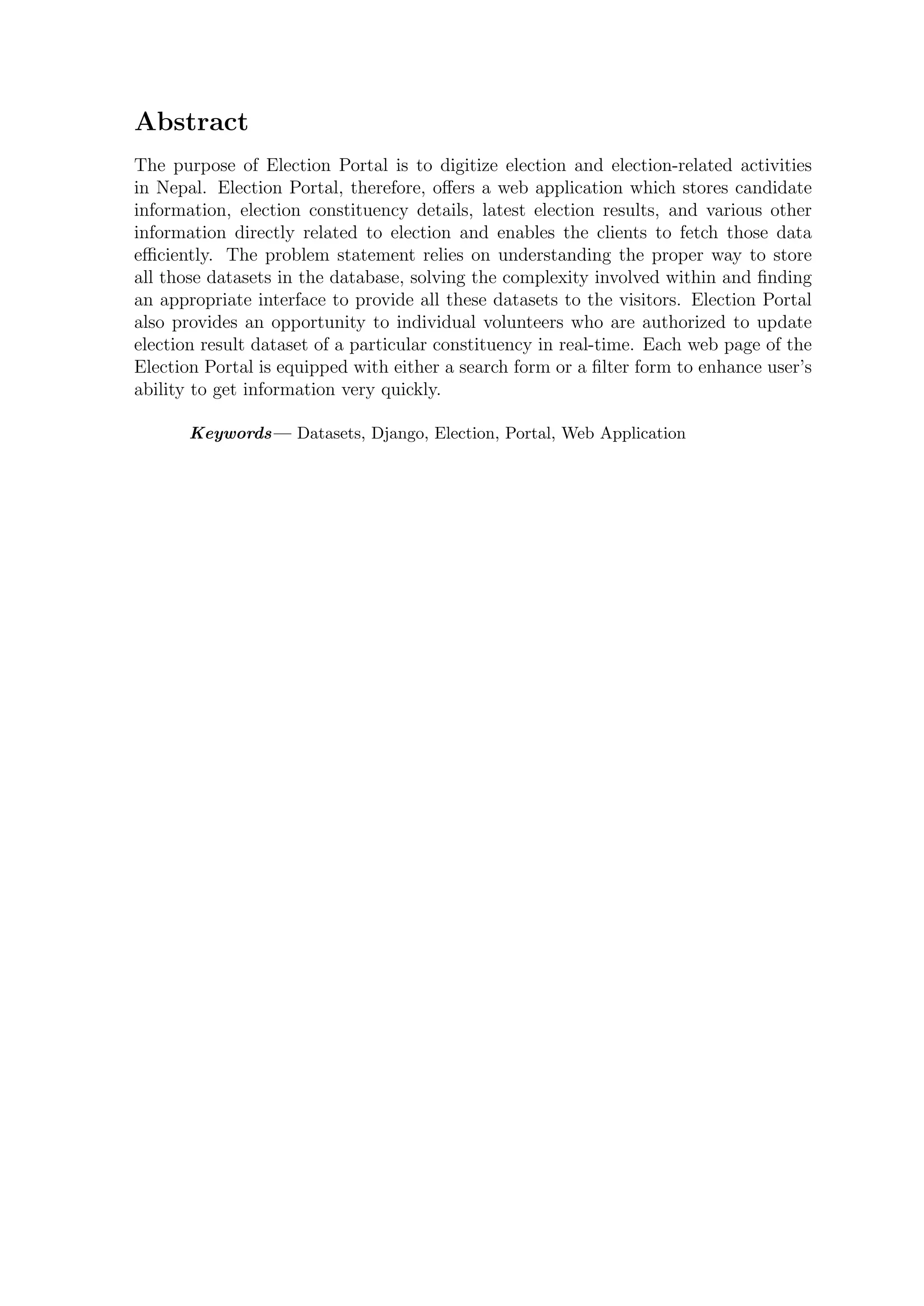 Election Portal - Web Design Competition Report(Ashish Tiwari, Nischal ...