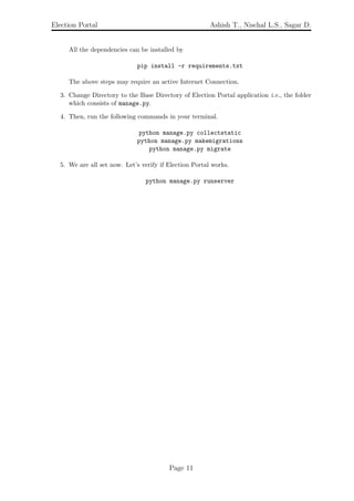 Election Portal - Web Design Competition Report(Ashish Tiwari, Nischal ...