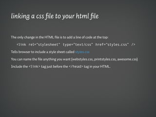 Class 2: CSS Selectors, Classes & Ids | PPT