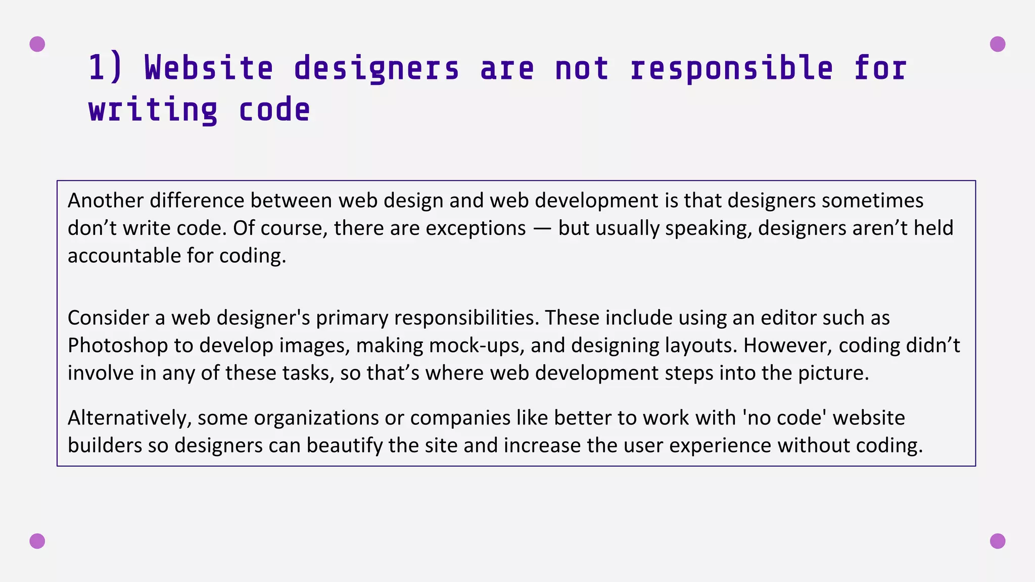 The difference between Web Design & web development | PPTX