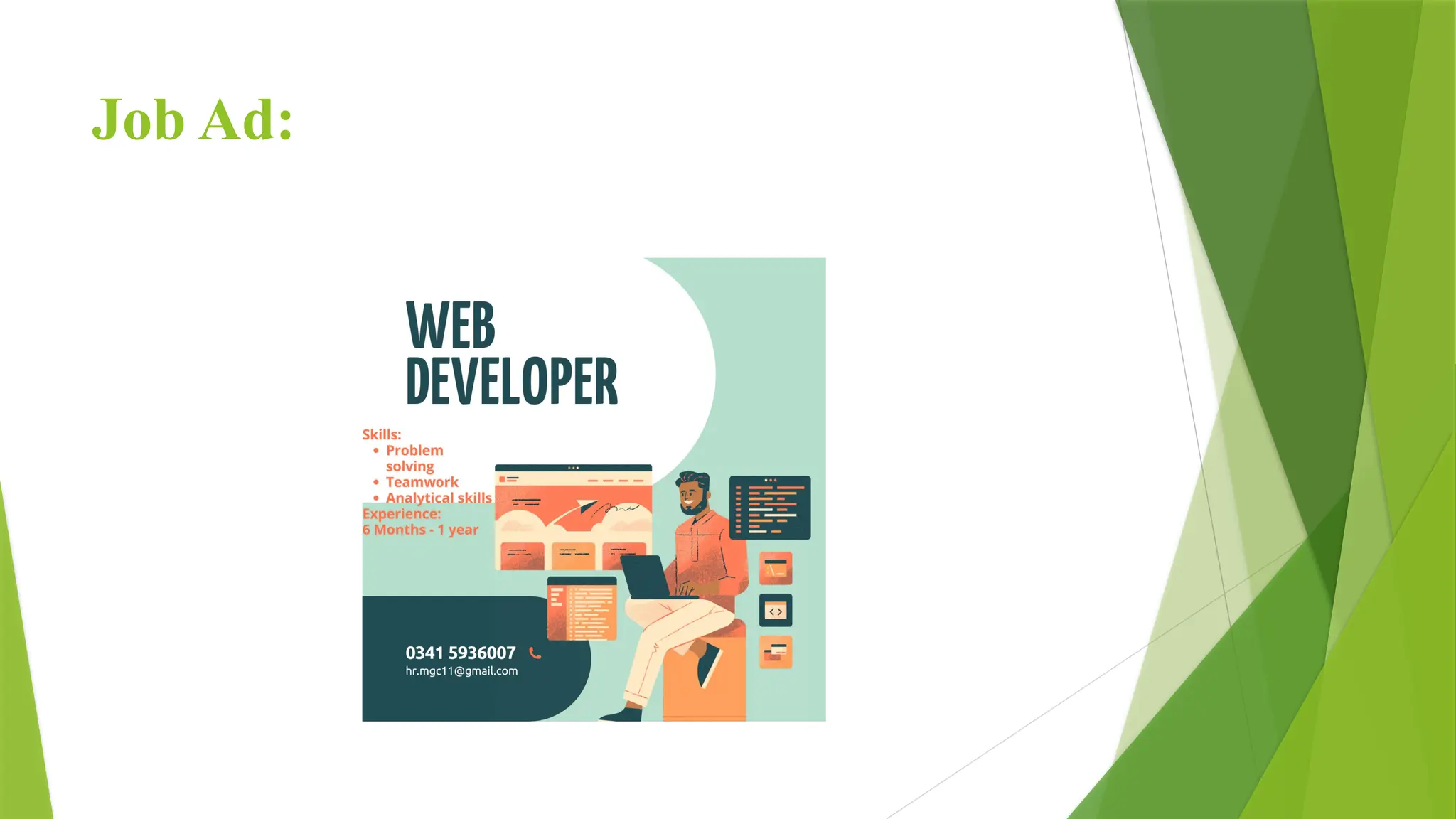Web Developer.pptx for commerce department | PPT
