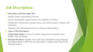 Web Developer.pptx for commerce department | PPT
