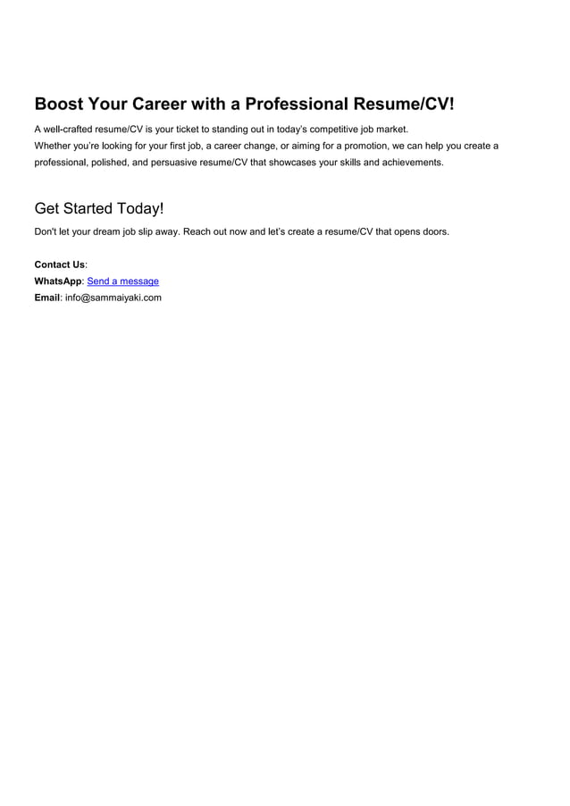 Web Developer - Fully Editable ATS Resume Template.docx | Desktop ...