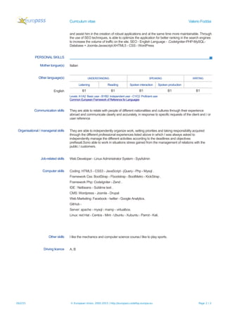 Web developer Valerio Foddai - EN | PDF