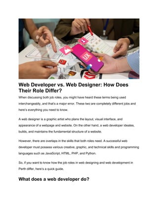 Web Developer vs. Web Designer: How Does Their Role Differ? | DOCX ...