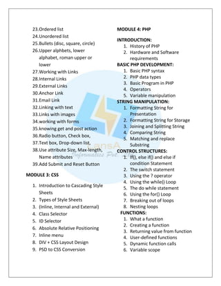 Website designining course - Syllabus | PDF