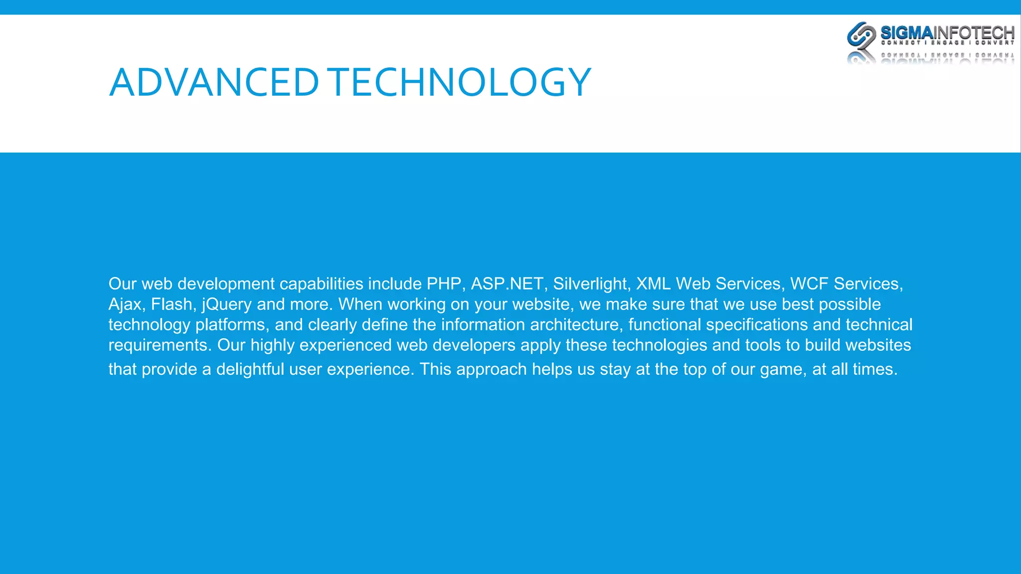 Sigma Infotech - Web Development Company | PPTX | Web Development | Internet