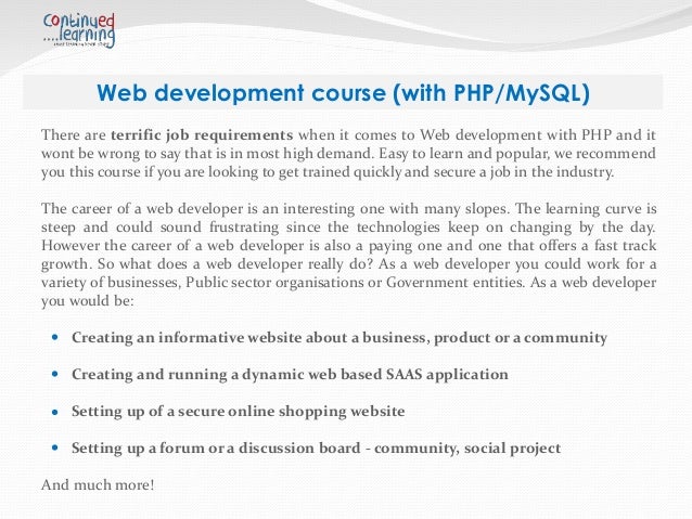 web development course | web development training in Pune India