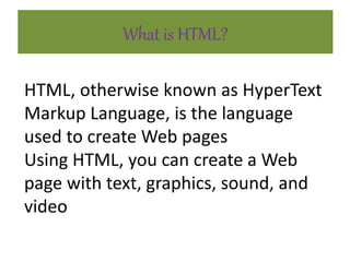 Basic web Deveopment | PPTX | Web Design and HTML | Internet