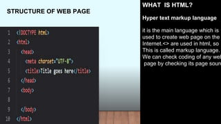 web development.pptx | Web Design and HTML | Internet