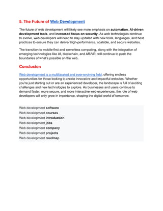 Web Development : A Comprehensive Guide | PDF