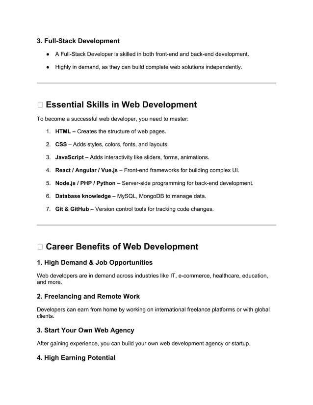 Mastering the Future with Web Development | DOCX