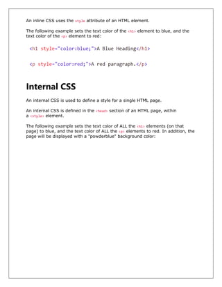 Web Development 2 (HTML & CSS) | PDF