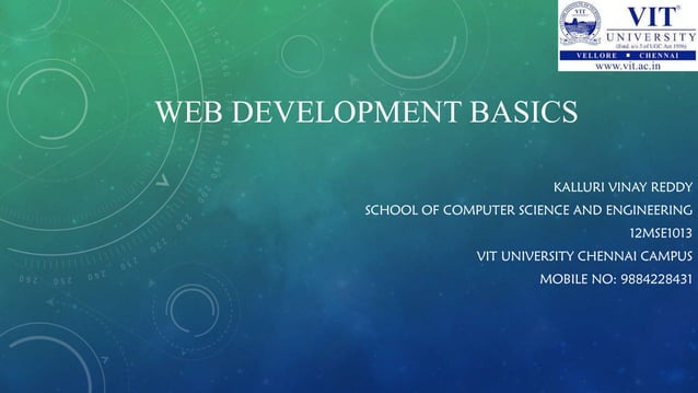 Web development basics | PPTX | Web Design and HTML | Internet