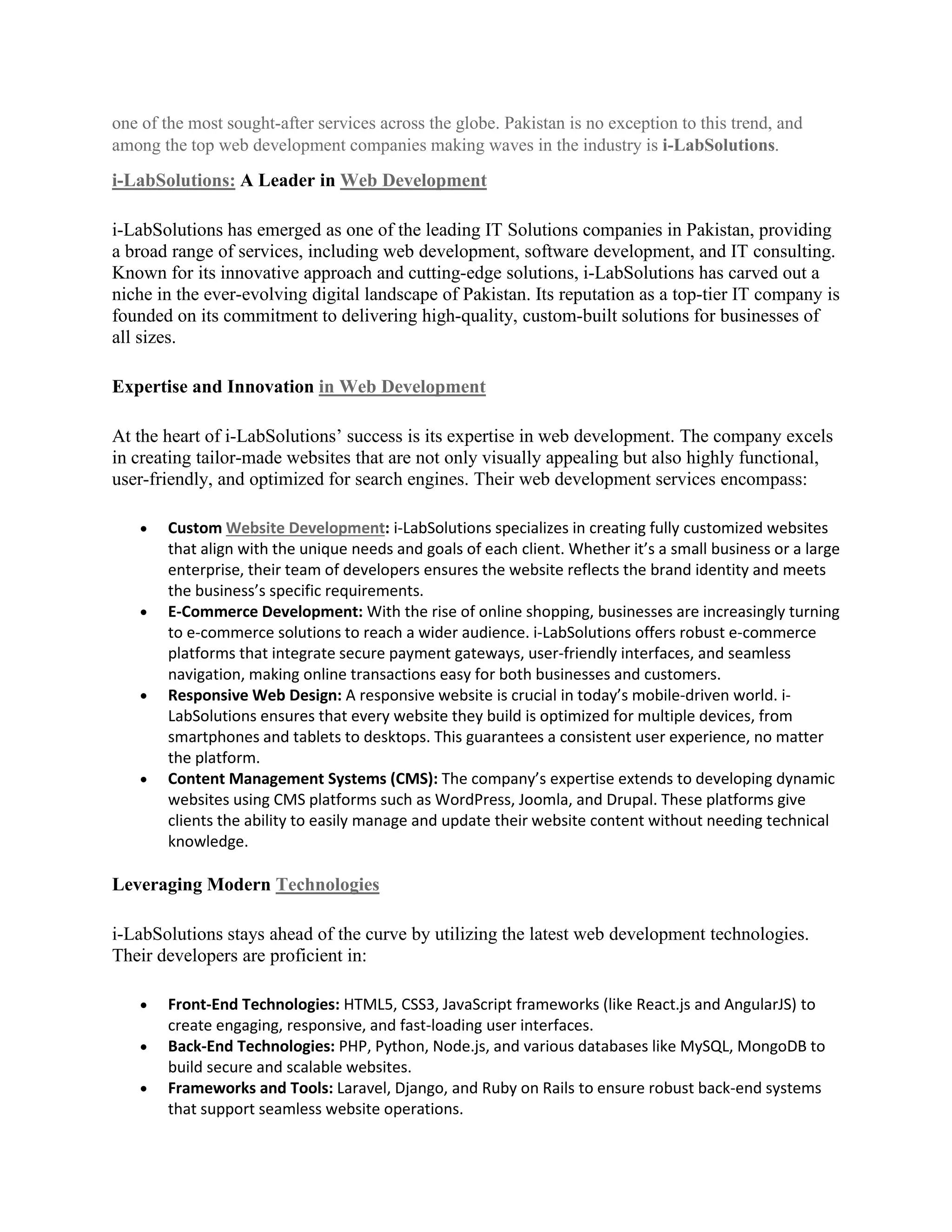 web development by i-labsolution.pdf swl | PDF