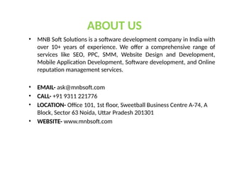 Web Development Company - MNB SOFT SOLUTION | PPTX