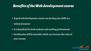 Web development course at AchieversIT | PPT
