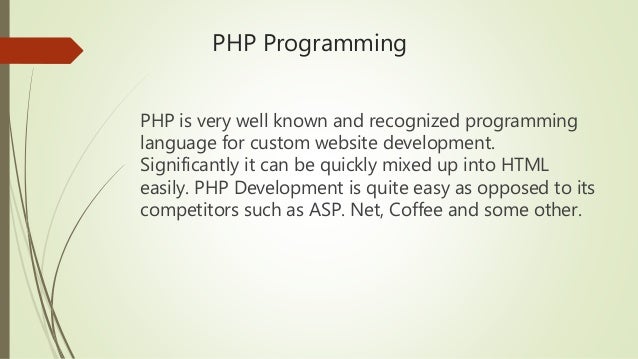 Web Development In Php Programming Language