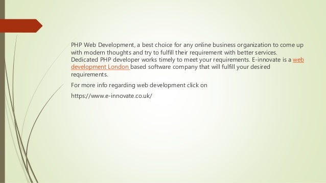 Web Development in PHP Programming Language