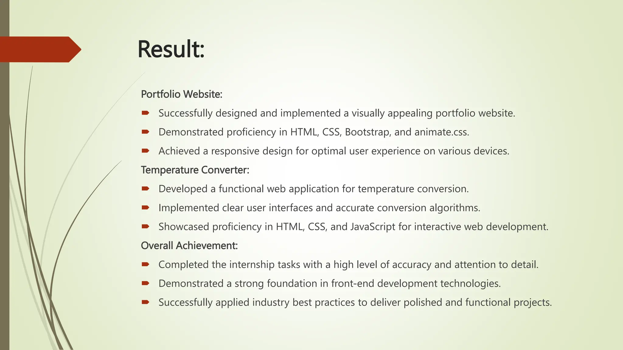 Web Development Internship at Bharat Intern | PPTX