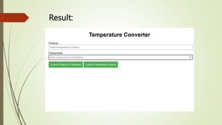 Web Development Internship at Bharat Intern | PPTX
