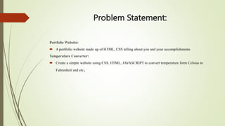 Web Development Internship at Bharat Intern | PPTX