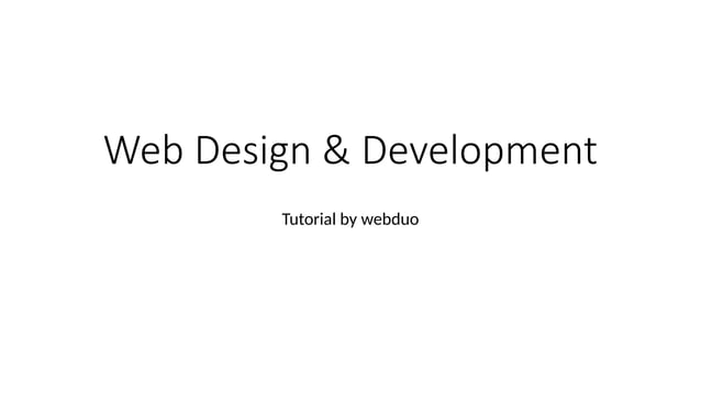 web development introduction using modern tools | PPTX