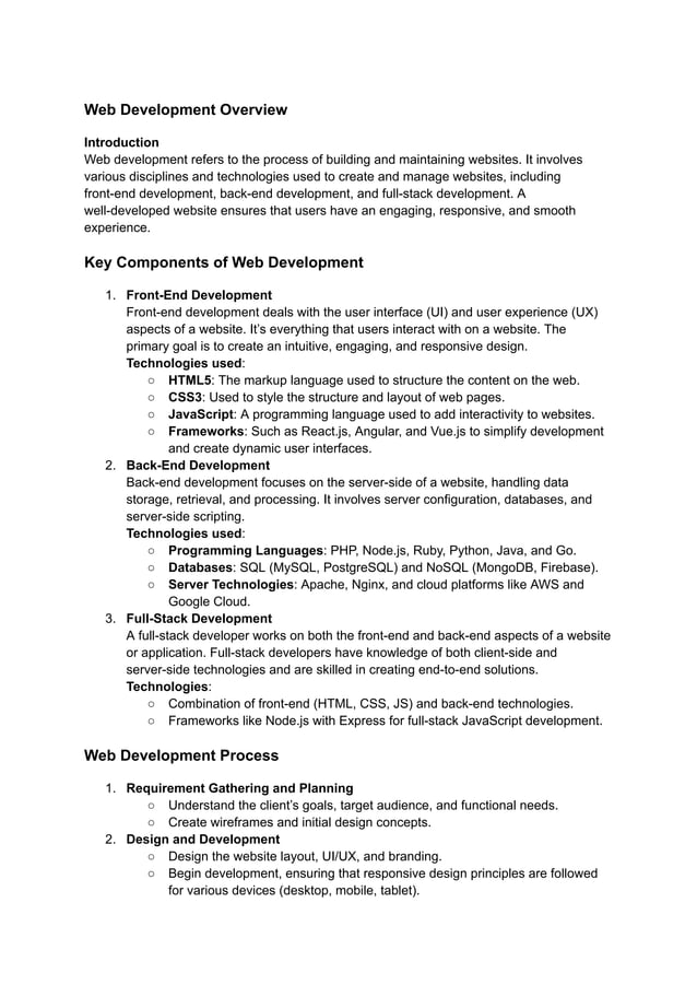 Web Development - Honey Web Solutions | PDF