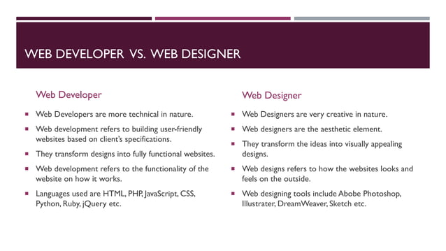Web development ppt | PDF | Web Design and HTML | Internet
