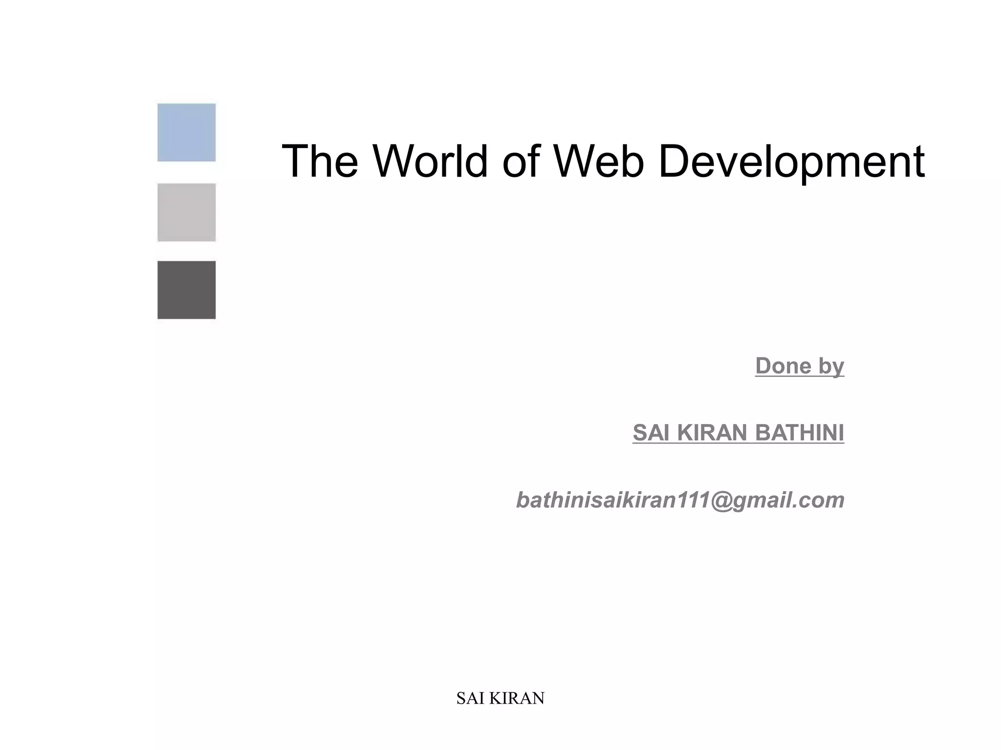 Web development ppt by bsk | PPT