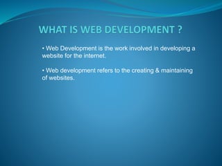 Web Development Course Mahad | PPTX | Web Development | Internet