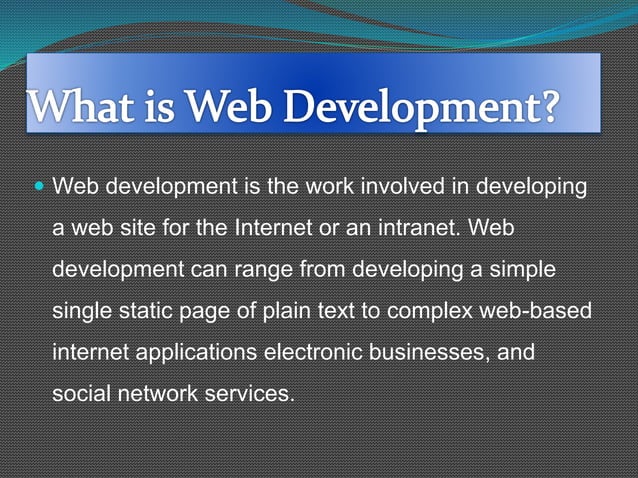 Web development presentation | PPT