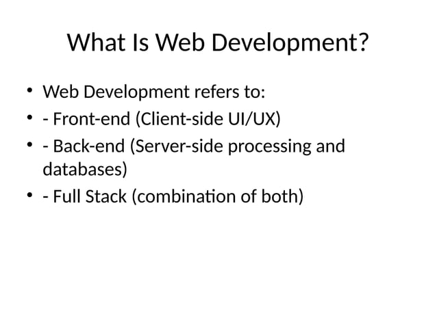 Web Development Presentation For Btech 1 Pptx