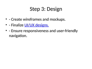 Step-by-Step Guide to the Web Development Process | PPTX