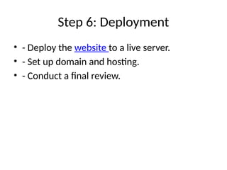 Step-by-Step Guide to the Web Development Process | PPTX
