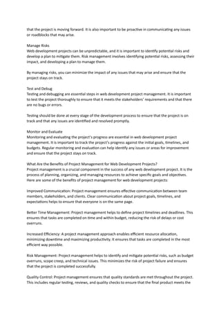 Web Development Project Management. | DOCX