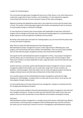 Web Development Project Management. | DOCX