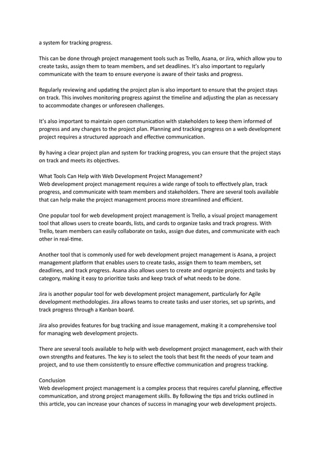 Web Development Project Management Pdf